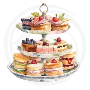 Afternoon Tea Clipart - 13 High Quality Jpgs - White & Transparent ...