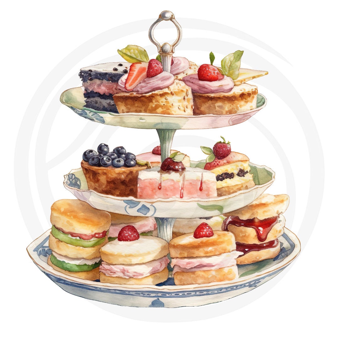 Afternoon Tea Clipart - 13 High Quality Jpgs - White & Transparent ...