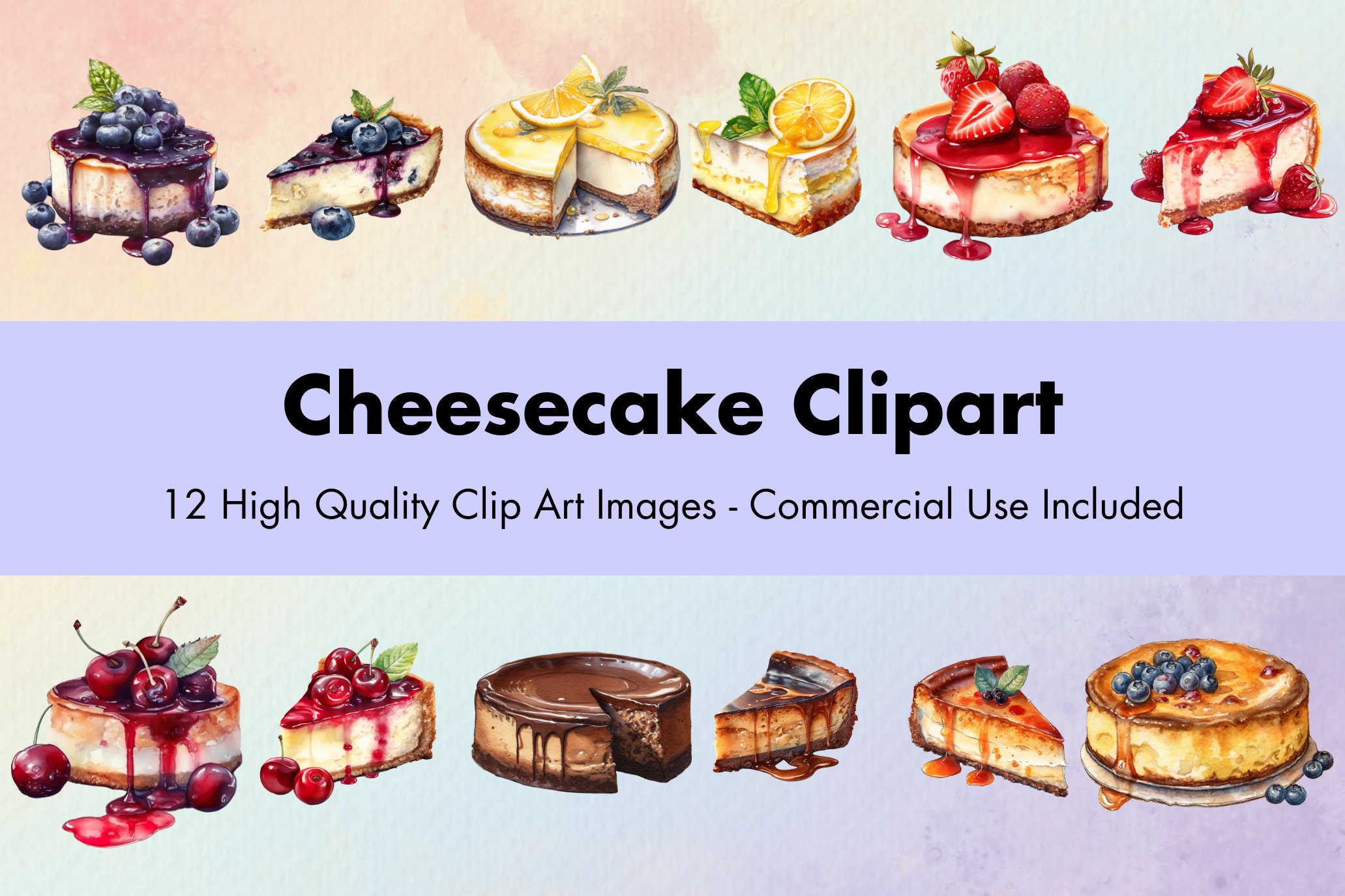 Cheesecake Clipart - 12 High Quality Jpgs - White & Transparent ...