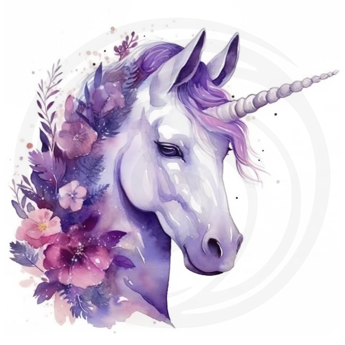Purple Unicorn Clipart- 12 High Quality Jpgs - White & Transparent ...