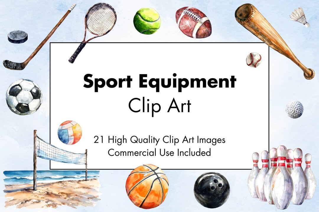 Sport Equipment Clipart - 21 High Quality JPG - White & Transparent ...