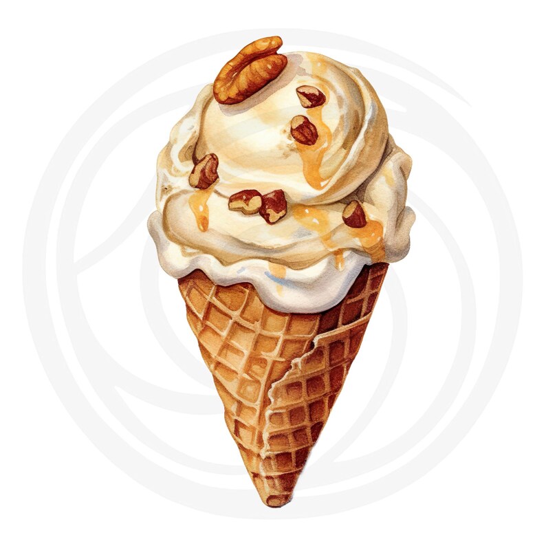Ice Cream Cones Clipart 24 High Quality White & - Etsy