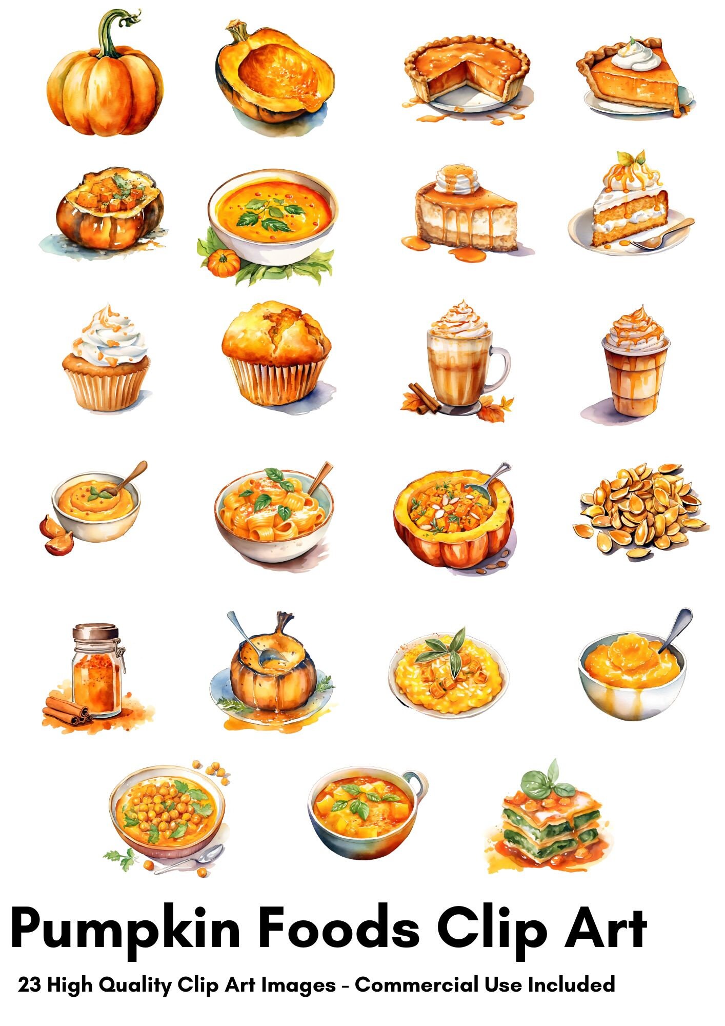 Pumpkin Foods Clipart - 23 High Quality Graphics - White & Transparent ...