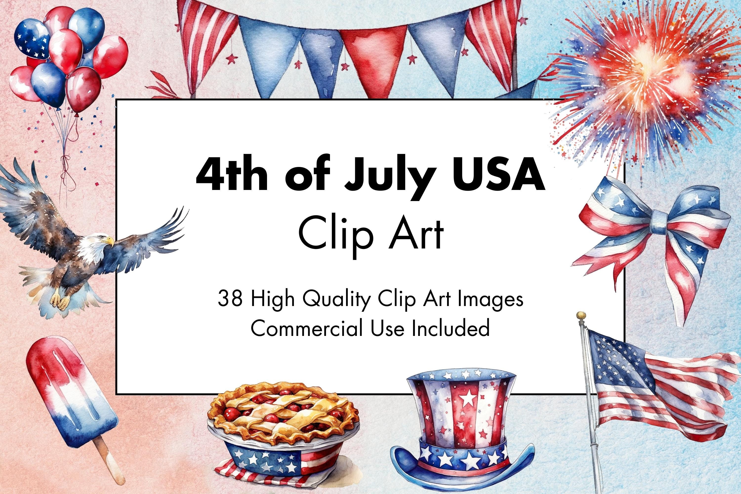 4th of July USA Clipart 38 High Quality Jpgs White & Transparent ...