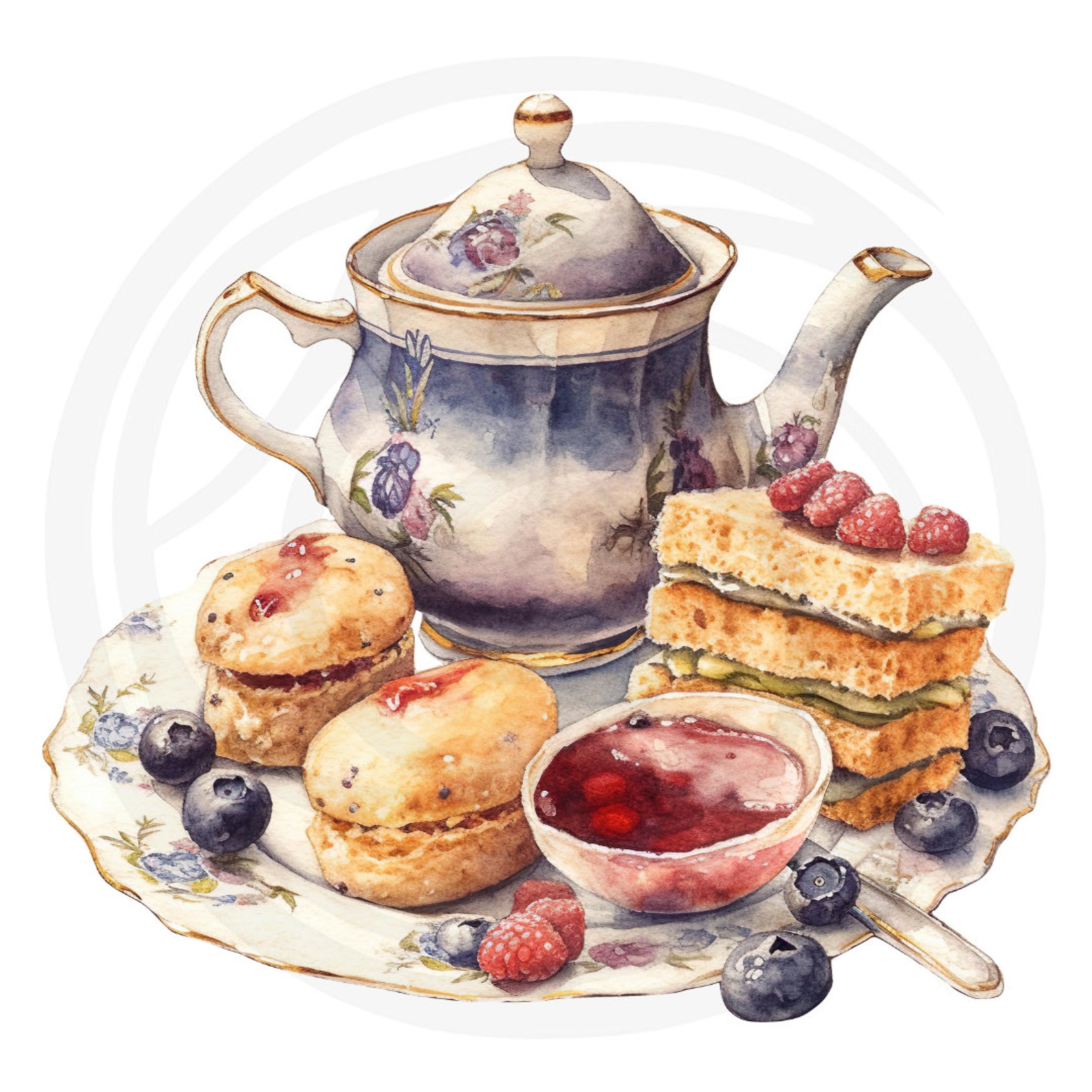 Afternoon Tea Clipart - 13 High Quality Jpgs - White & Transparent ...
