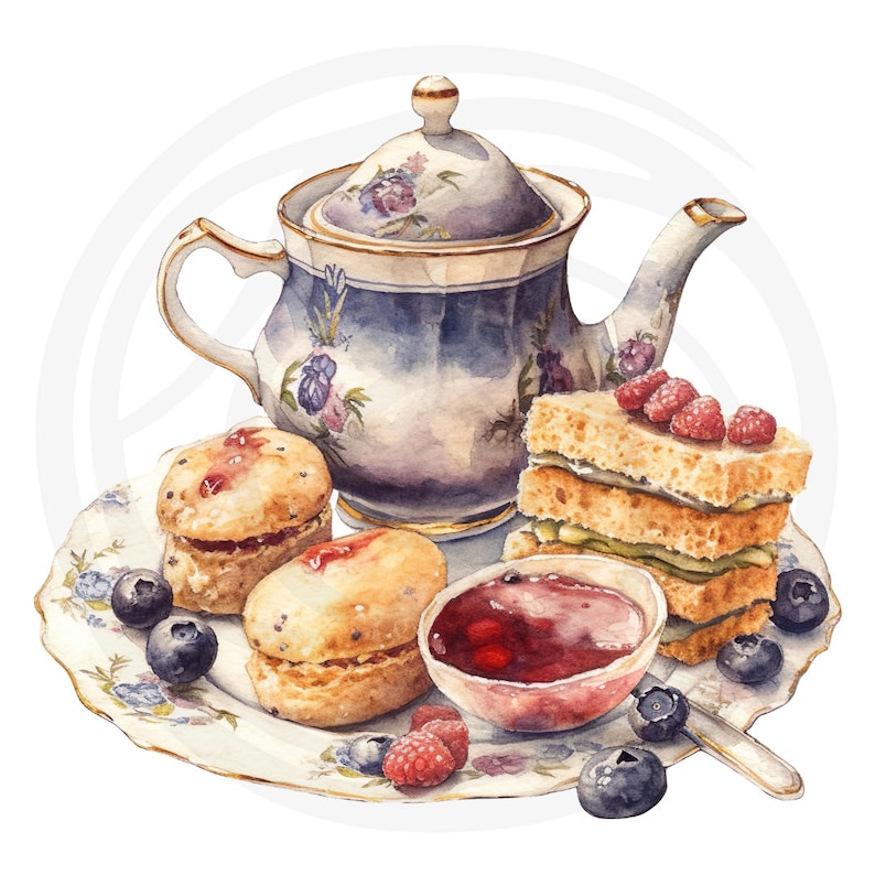 Afternoon Tea Clipart - 13 High Quality Jpgs - White & Transparent ...