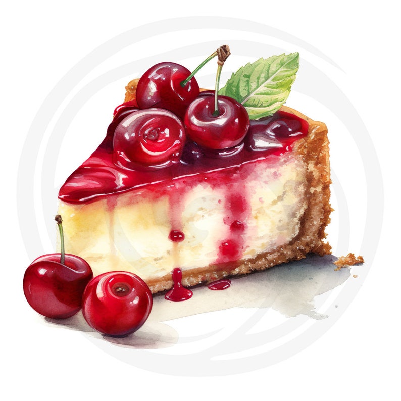 Cheesecake Clipart 12 High Quality Jpgs White & Transparent Background ...