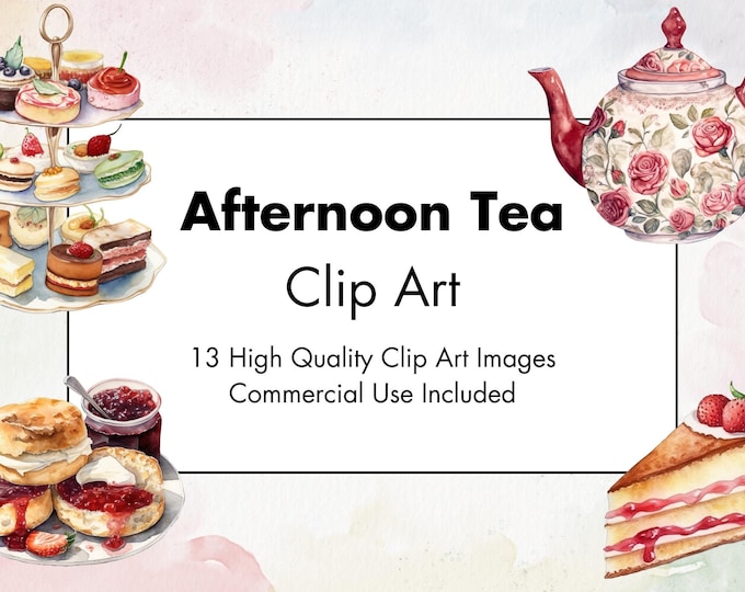CLIP ART- Watercolor High Tea Set. 24 Images. Digital Download. Tea ...