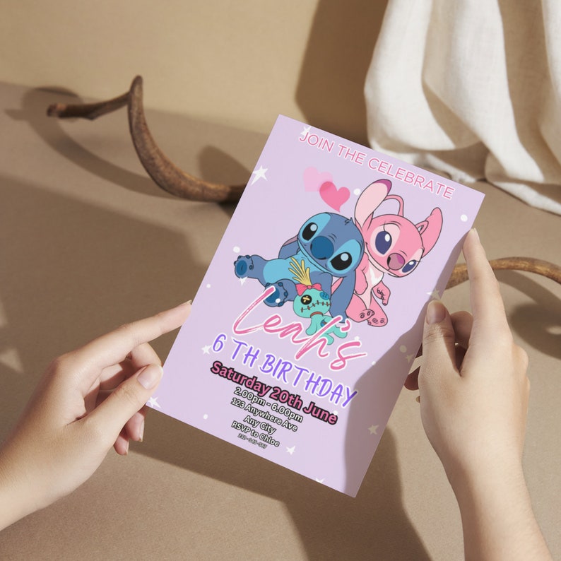 Stitch Birthday Invitation Editable Template, Printable Birthday Party ...