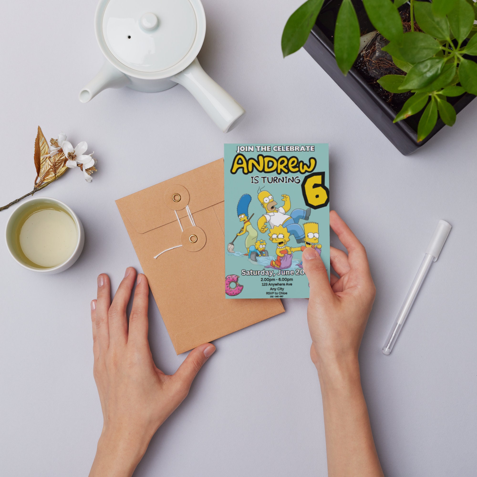 The Simpsons Birthday Party Invitation Editable, Party E-invitation ...