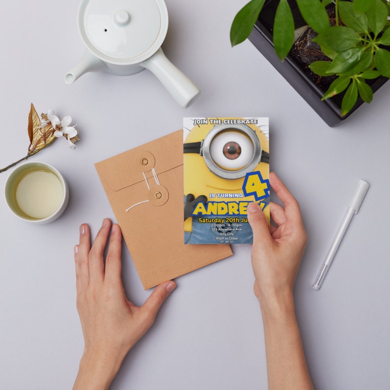 Editable Minions Stuart Birthday Party Invitation Minions - Etsy