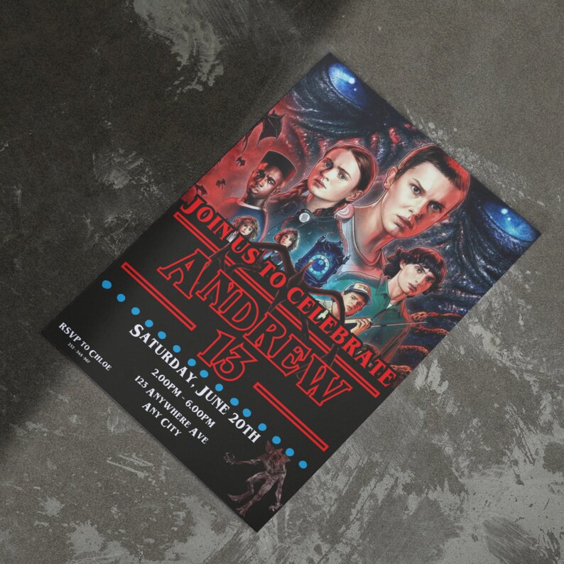 Printable Birthday Invitation, Stranger Things Party Birthday ...