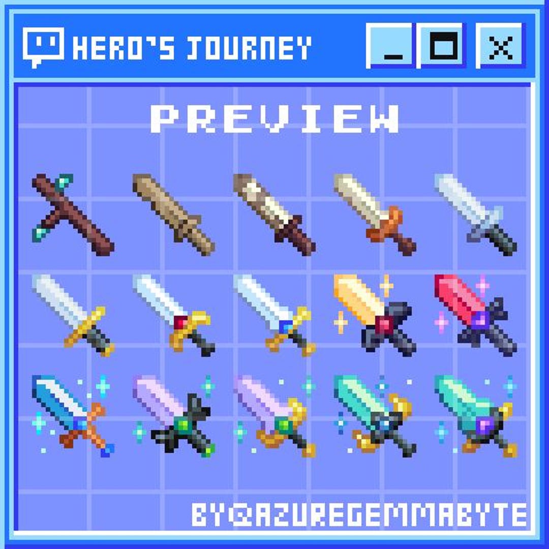 Fantasy RPG Sword MEGA PACK Twitch Sub Bits Badges || 15x Cool Pixel ...