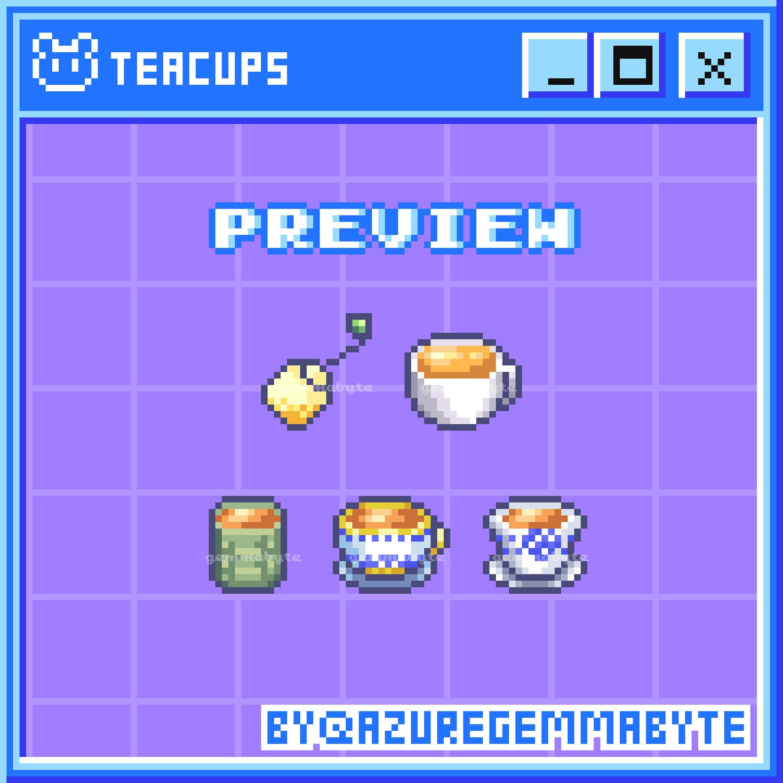 Tea & Teacup Twitch Sub Bits Badges FLAIR INCLUDED 5 Cute Pixel Art 8 ...