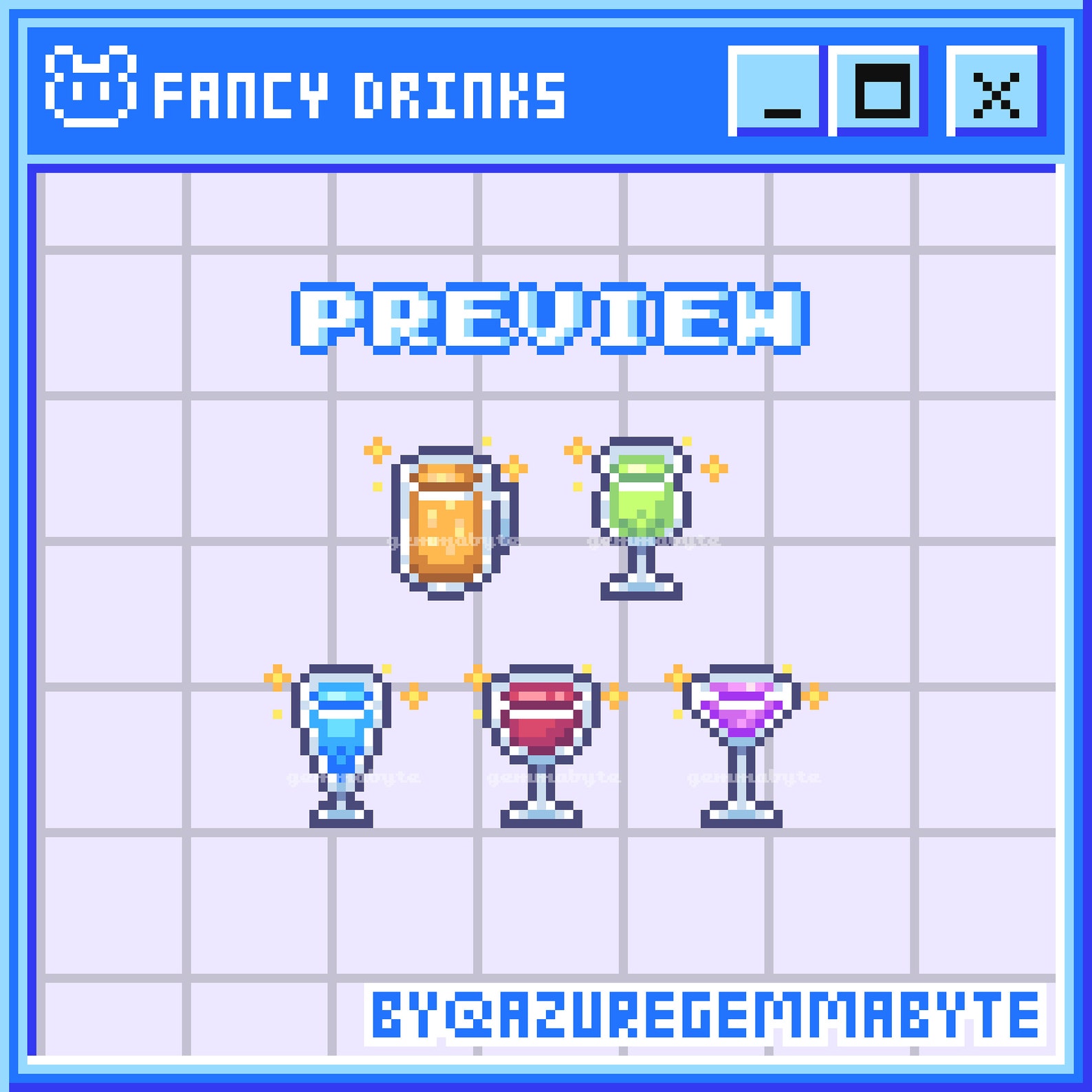 Pixel Art Cocktail Twitch Badges | Alcohol Drinks, Sparkle Flair ...