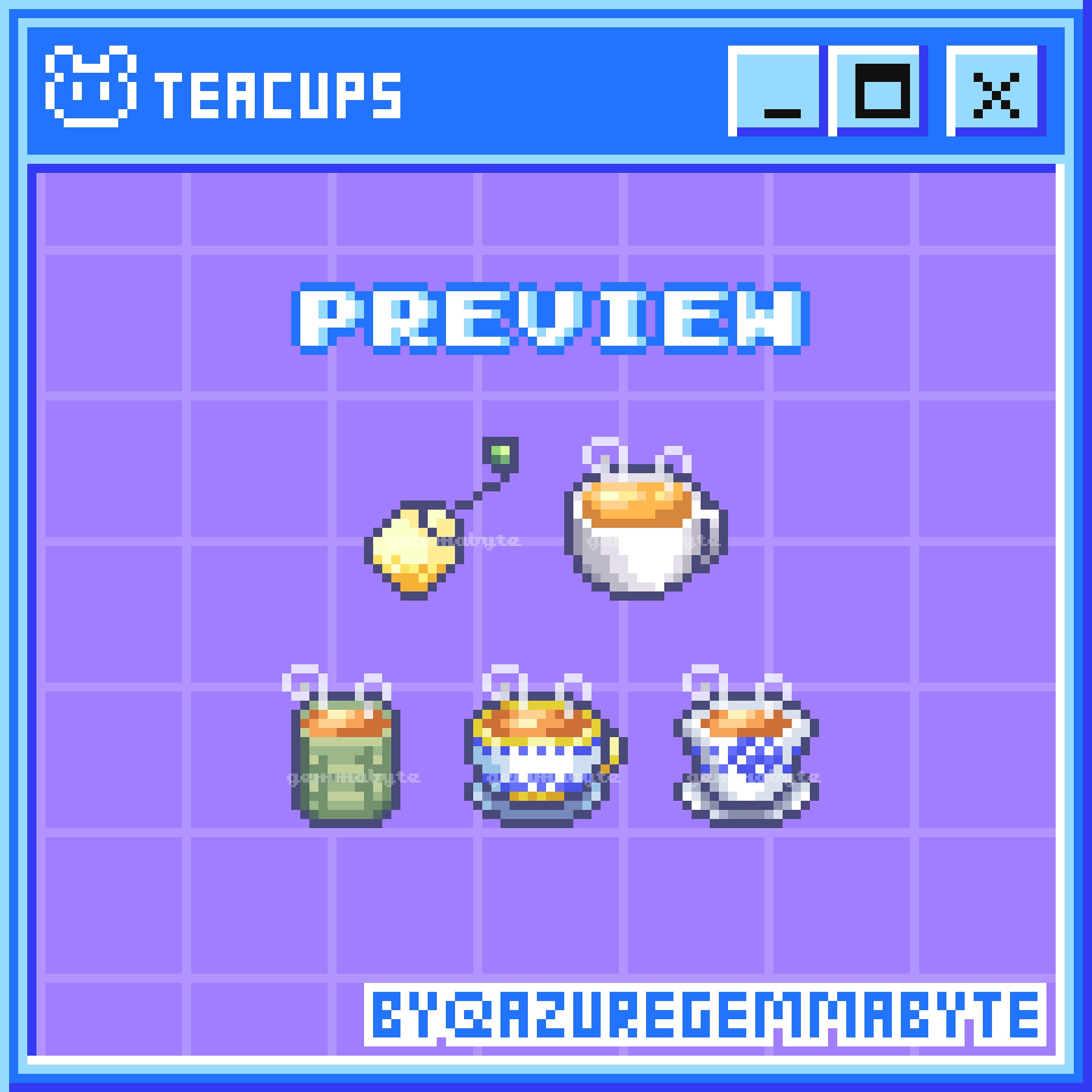 Tea & Teacup Twitch Sub Bits Badges FLAIR INCLUDED 5 Cute Pixel Art 8 ...