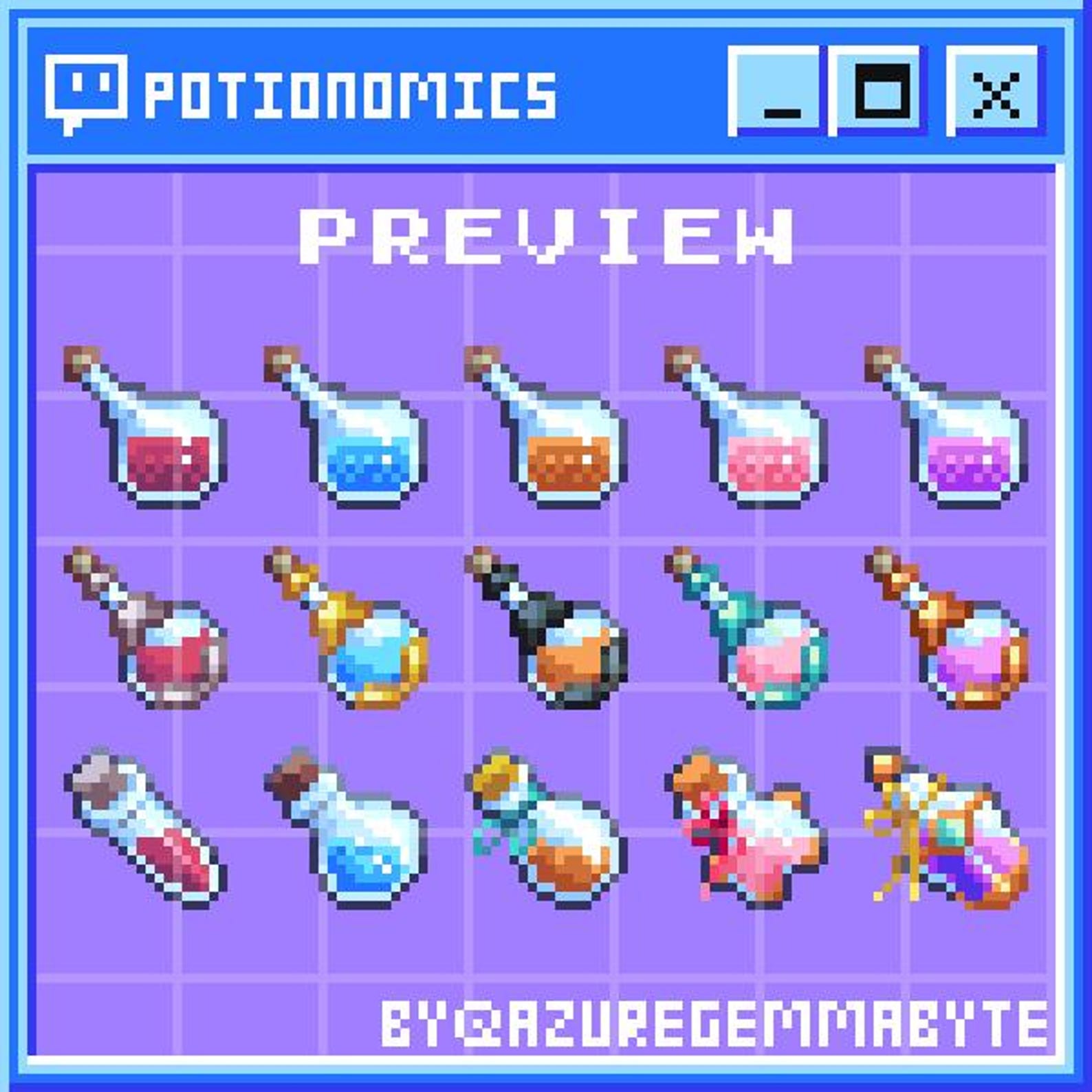 Fantasy RPG Magical Potion Twitch Sub Bits Badges || 15x Cool Pixel Art ...