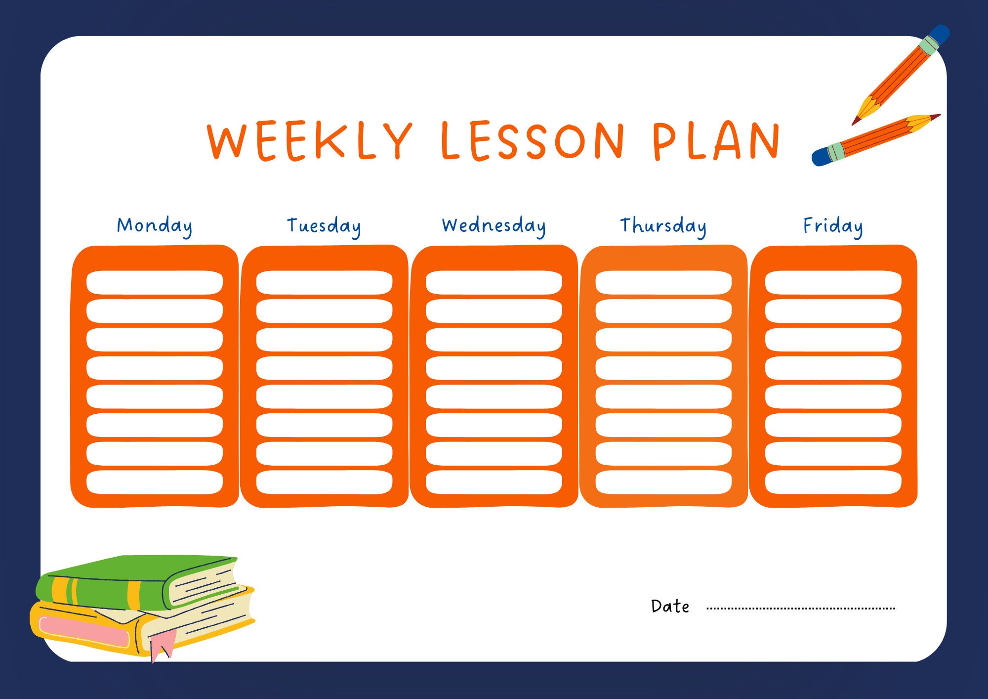 Cute Weekly Class Planner Template
