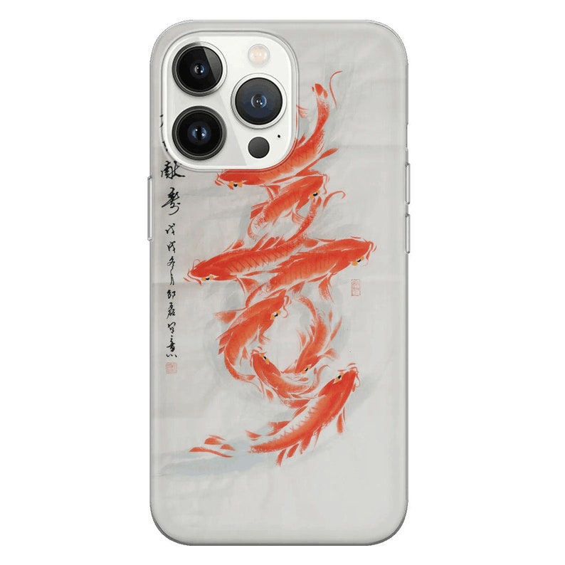 Koi Fish Phone Case Carp Cover for Pixel 7 Pro 6A, iPhone 14 13 12 Pro ...
