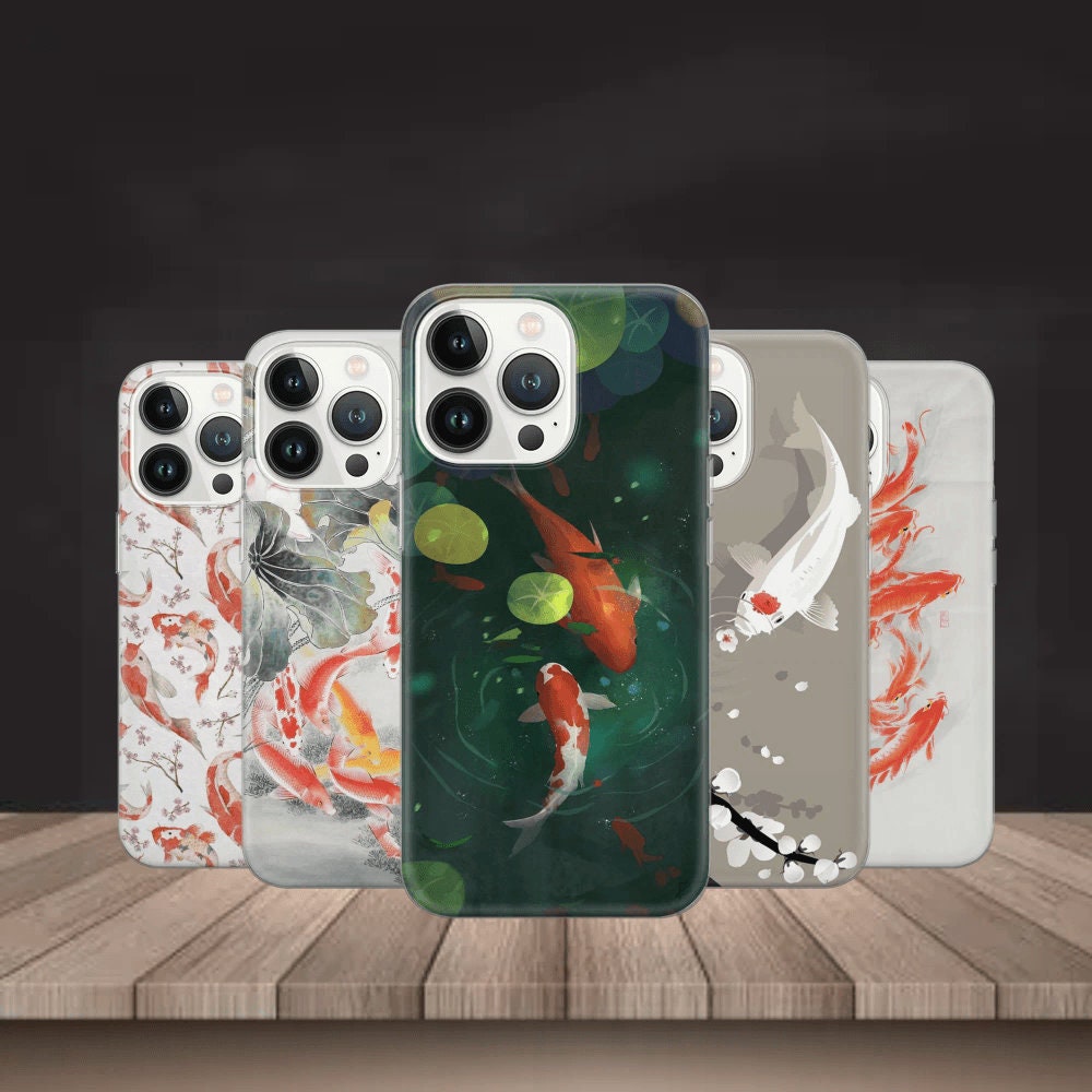 Koi Fish Phone Case Carp Cover for Pixel 7 Pro 6A, iPhone 14 13 12 Pro ...