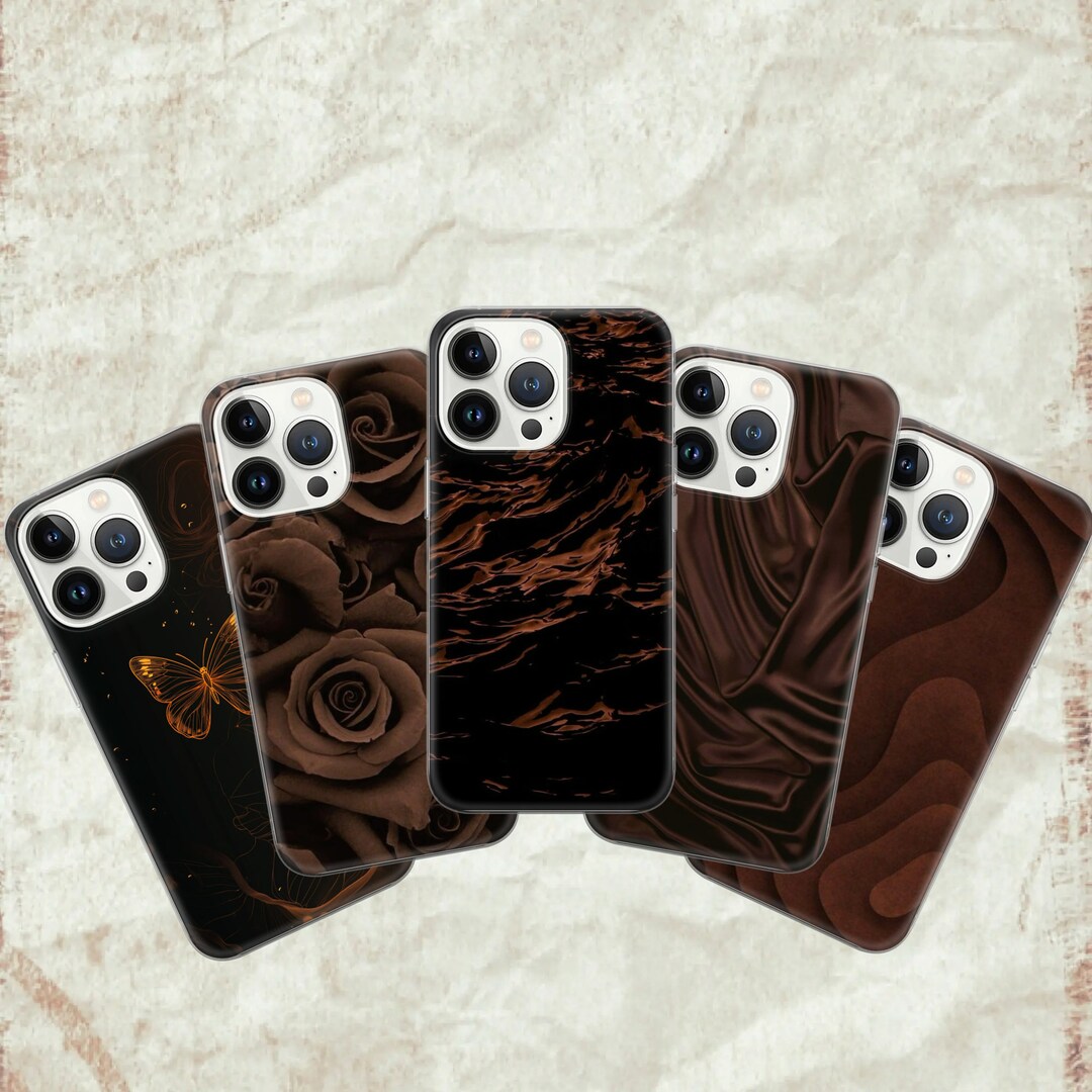 Dark Chocolate Phone Case Dark Brown Cover for iPhone 16 Pro Max, 15 ...