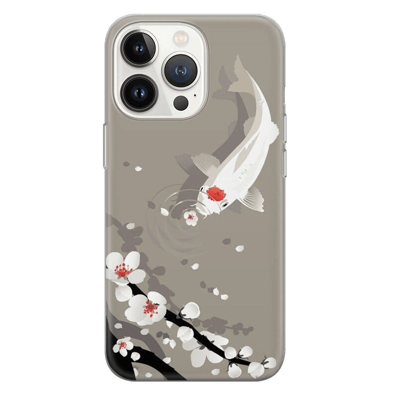 Koi Fish Phone Case Carp Cover for Pixel 7 Pro 6A, iPhone 14 13 12 Pro ...