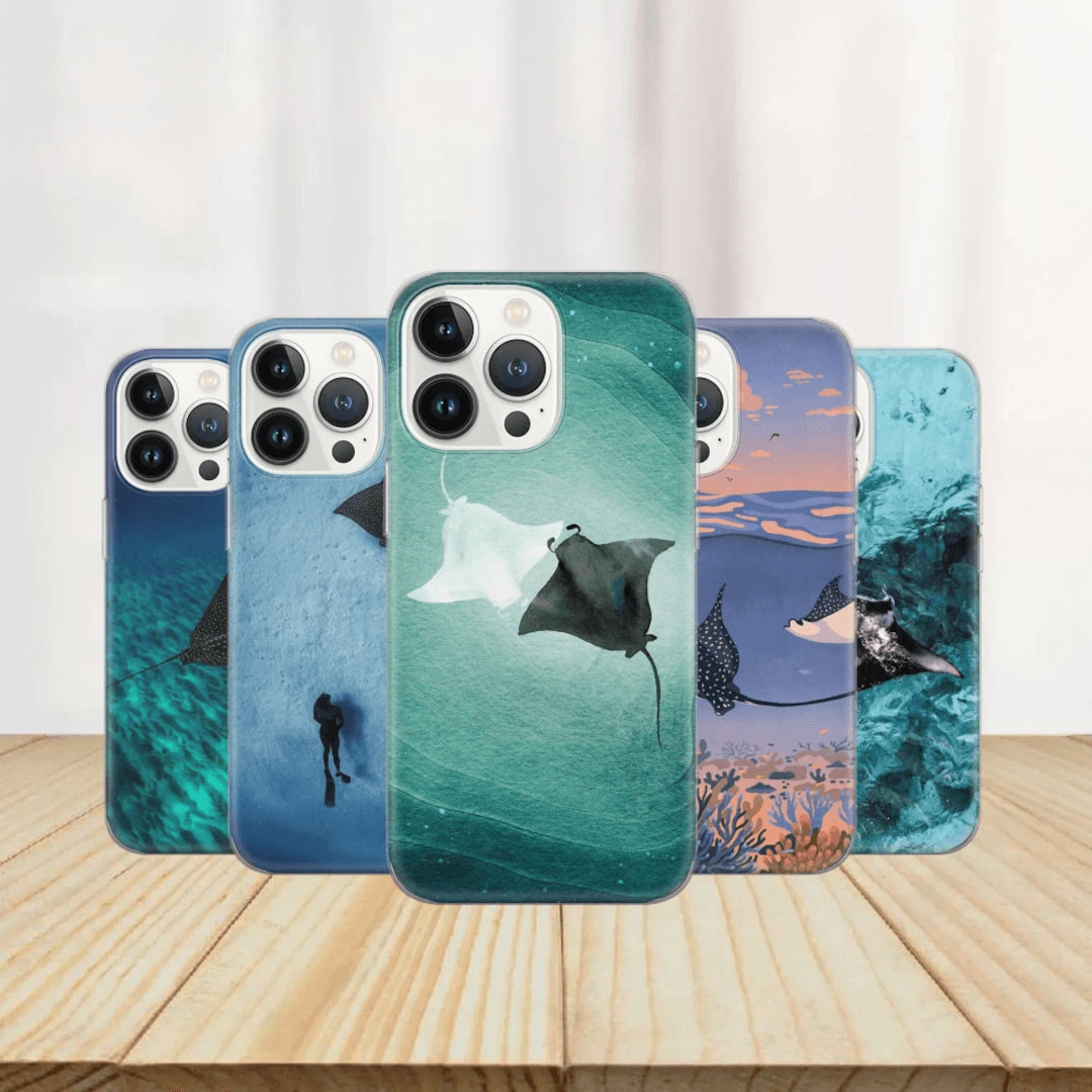 Stingray Phone Case Marine Life Cover for iPhone 16 Pro Max, 15 Plus ...
