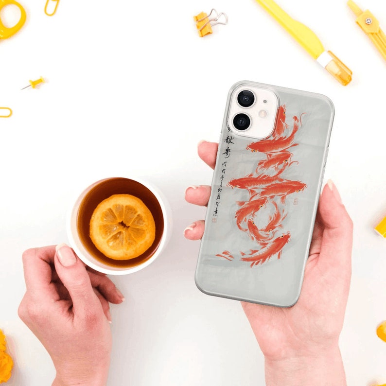 Koi Fish Phone Case Carp Cover for Pixel 7 Pro 6A, iPhone 14 13 12 Pro ...