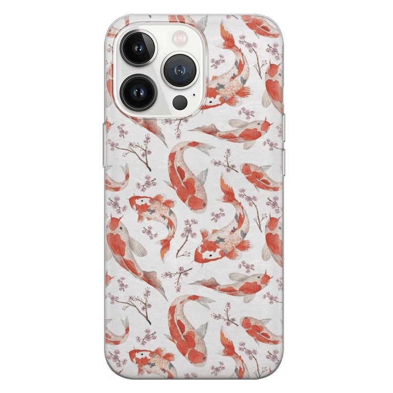 Koi Fish Phone Case Carp Cover for Pixel 7 Pro 6A, iPhone 14 13 12 Pro ...
