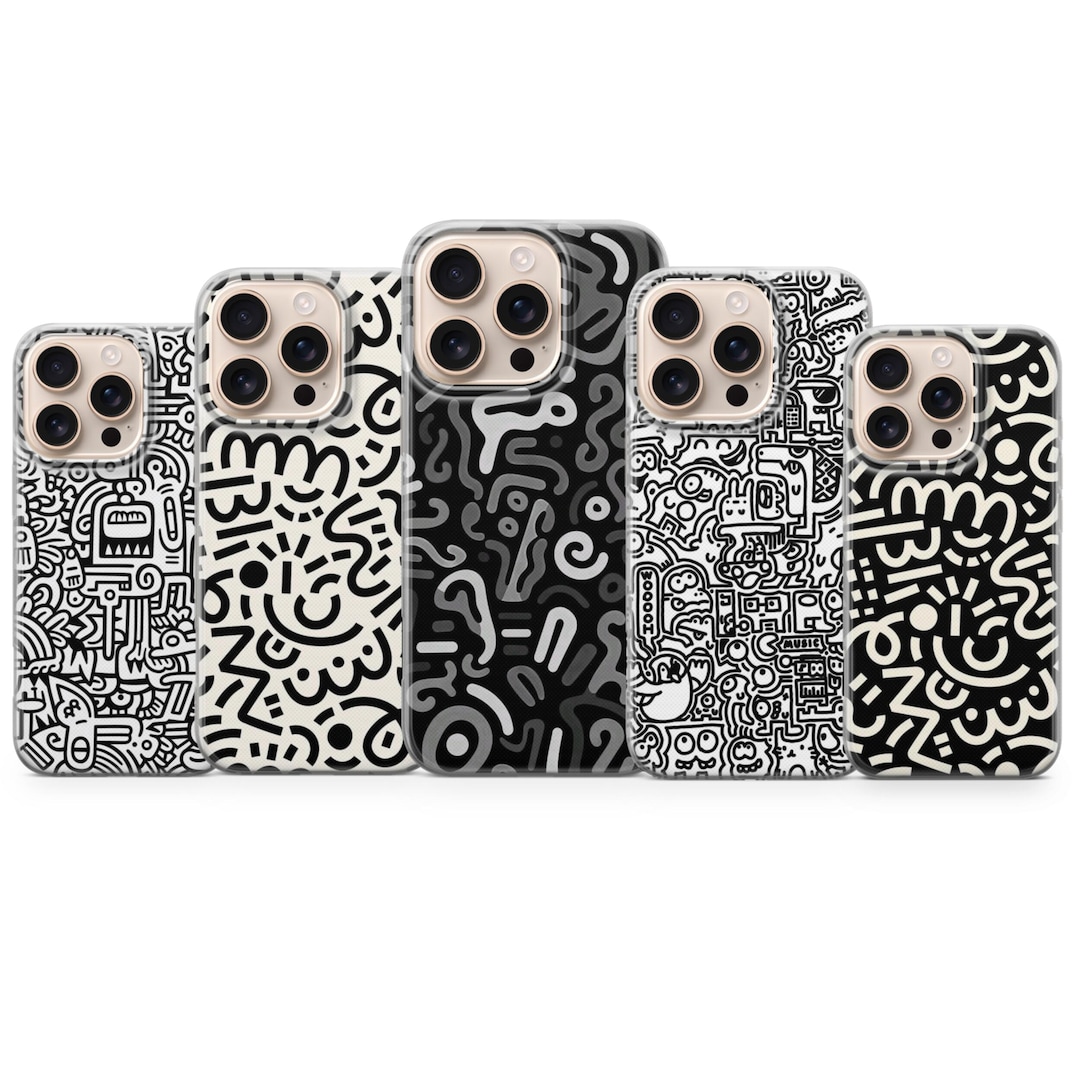 Doodle Phone Case – Hand-drawn Art Cover for iPhone 17, 16, 15, 14, 13 ...