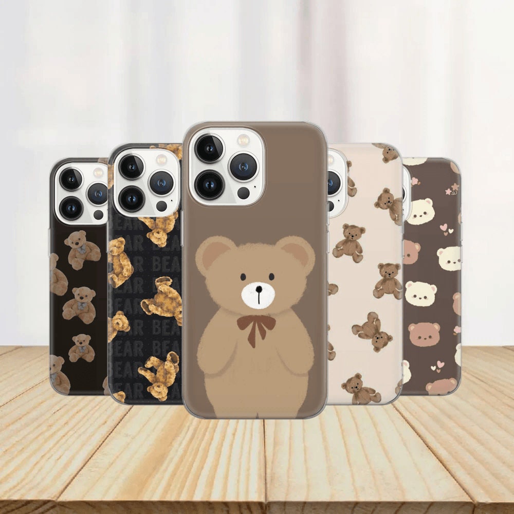 Cute Teddy Bear Phone Case Brown Bear Cover for iPhone 14 13 12 Pro 11 ...