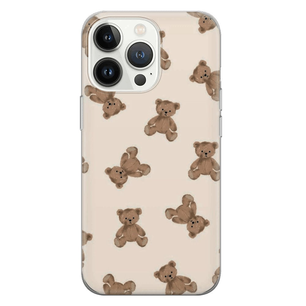 Cute Teddy Bear Phone Case Brown Bear Cover for iPhone 14 13 12 Pro 11 ...