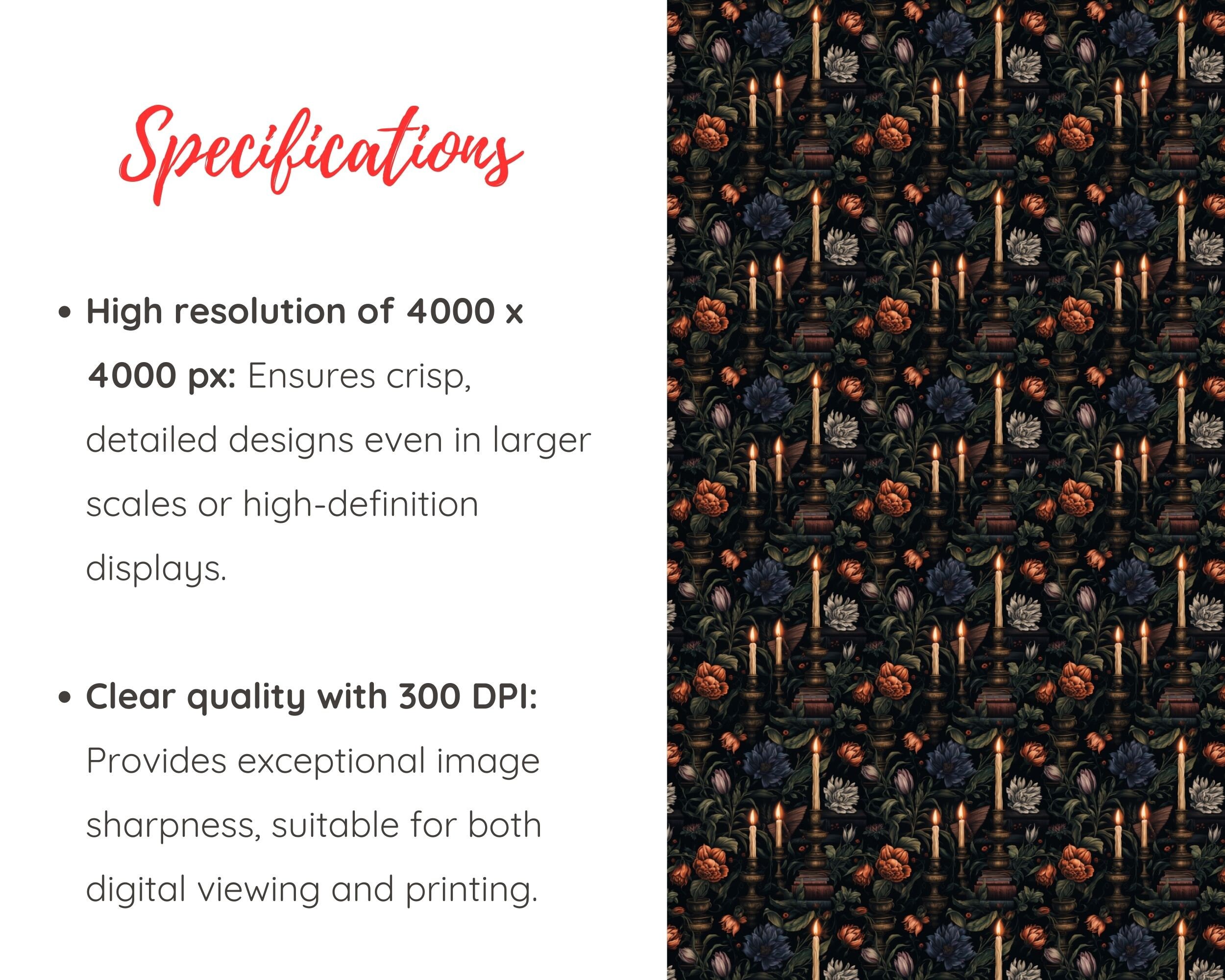 Dark Academia Seamless Digital Pattern Romantic Florals and - Etsy