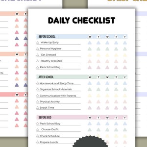 Editable Daily Checklist for Kids Printable Daily Chore - Etsy