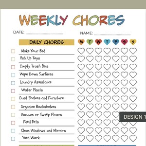 Editable Kids Chore Chart, Daily Routine Schedule, Printable ...