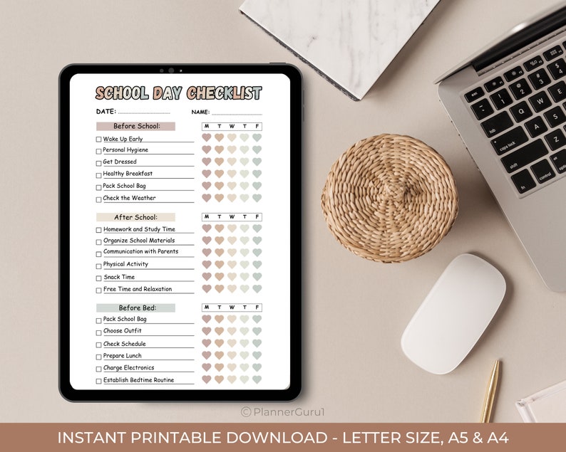 Editable Daily Schedule for Kids | Task Sheet for Kids | Daily ...