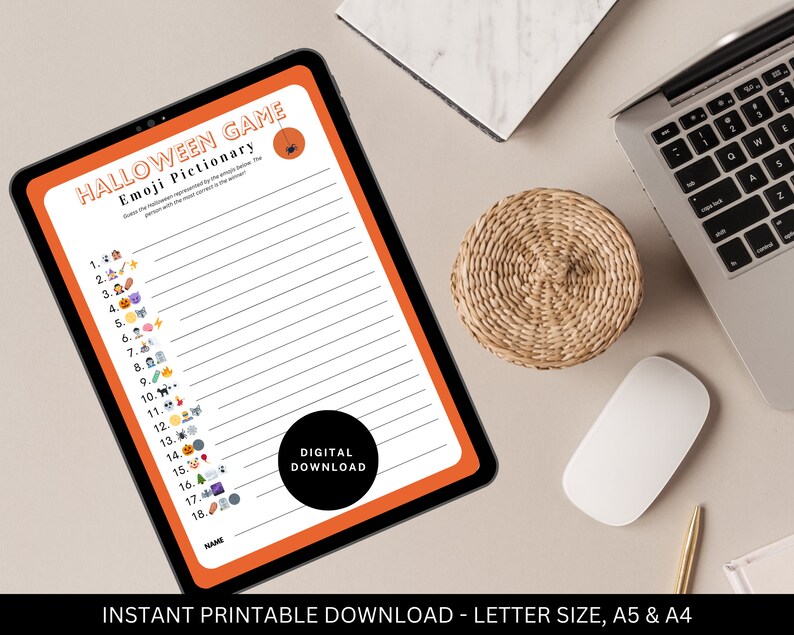 Halloween Emoji Game | Printable Halloween Pictionary | Fun Halloween ...