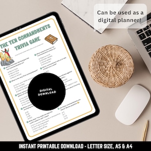 The Ten Commandments Trivia Game - Printable Christian Bible Game for ...