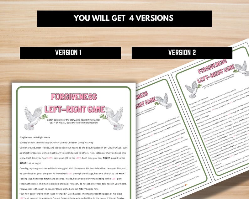 Forgiveness Left Right Game, Church Party Game, Bible Study Activity ...