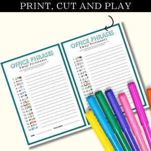 Office Emoji Pictionary Game | Work Party Game | Office Team Building ...