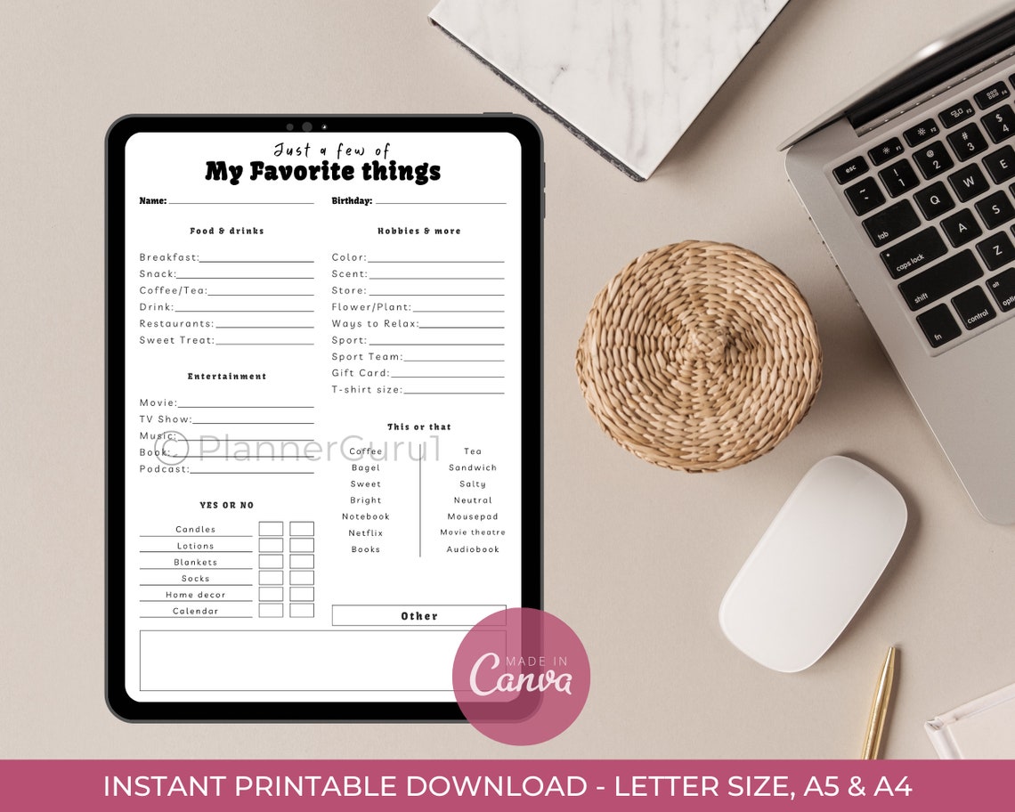 Employee Favorites Survey, Printable Coworker Questions, All About Me ...