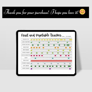 Fruit and Vegetable Tracker - Printable Journal Page - Health & Food ...