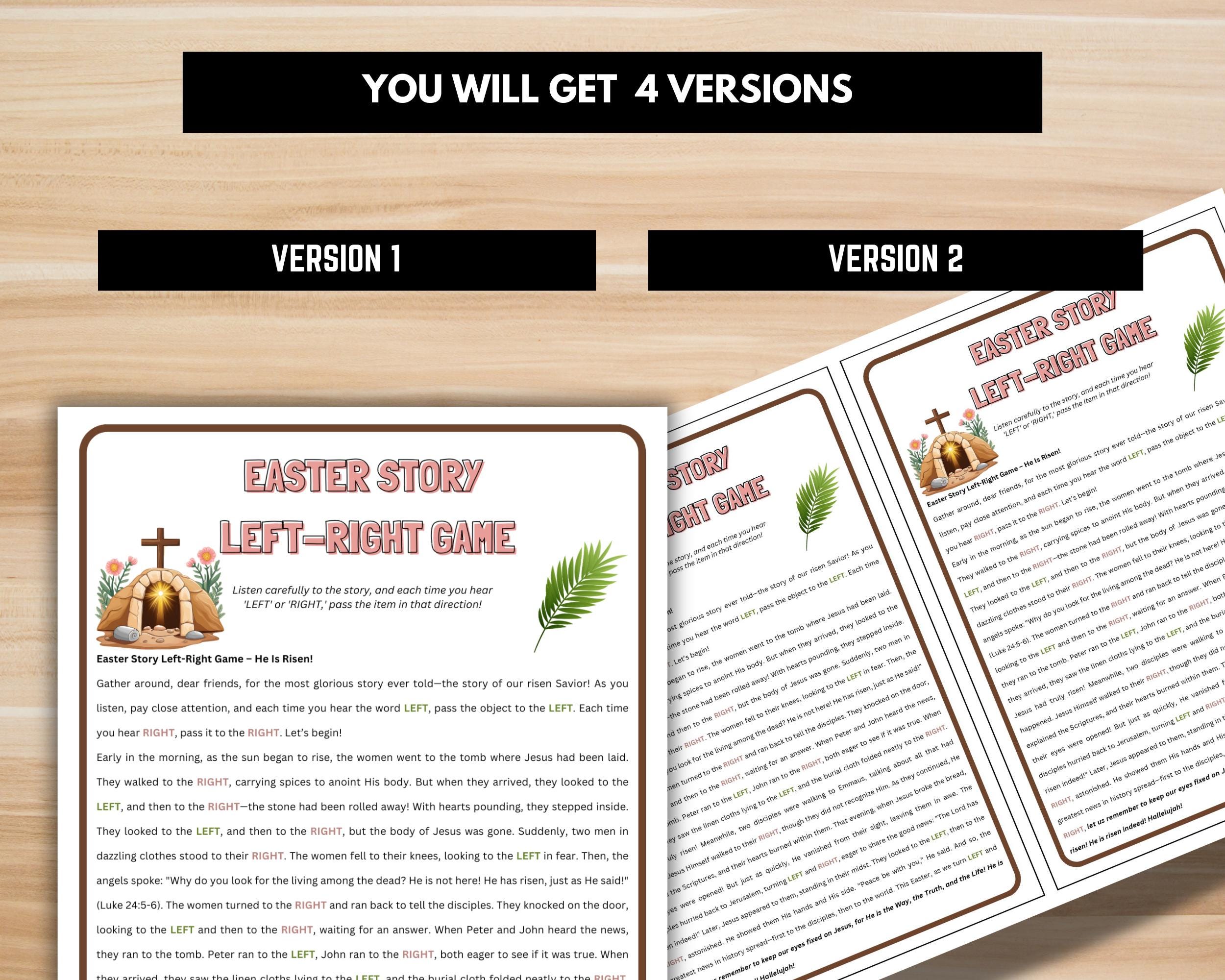 Easter Story Left-right Game – Printable Easter Party Game, Church ...