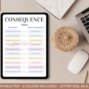 Customizable Consequence Chart, My Actions Have Consequences, School ...