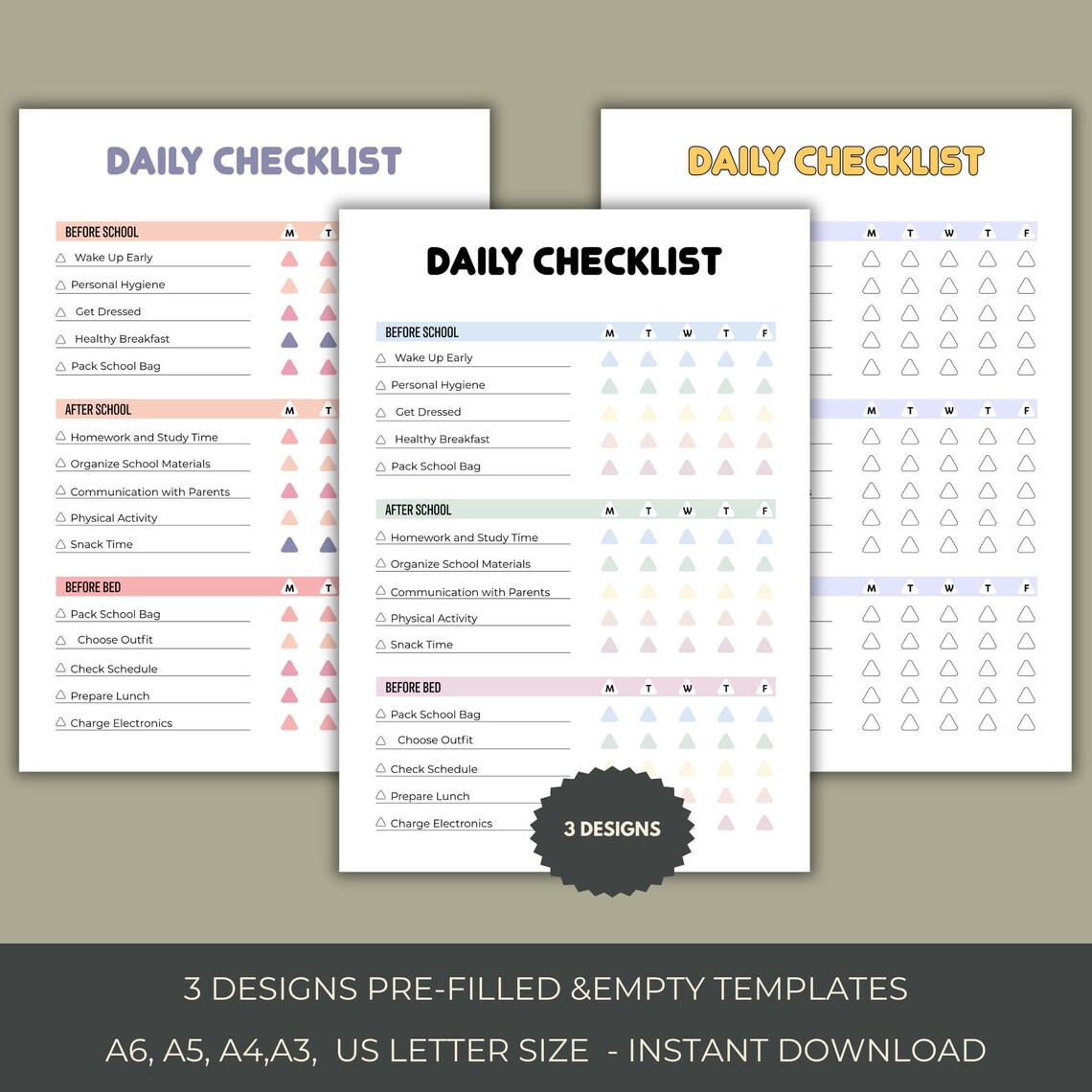 Editable Daily Checklist for Kids Printable Daily Chore - Etsy