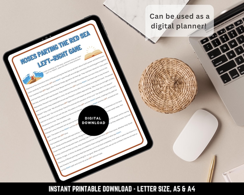 Moses Parting the Red Sea Left Right Game, Christian Bible Study ...