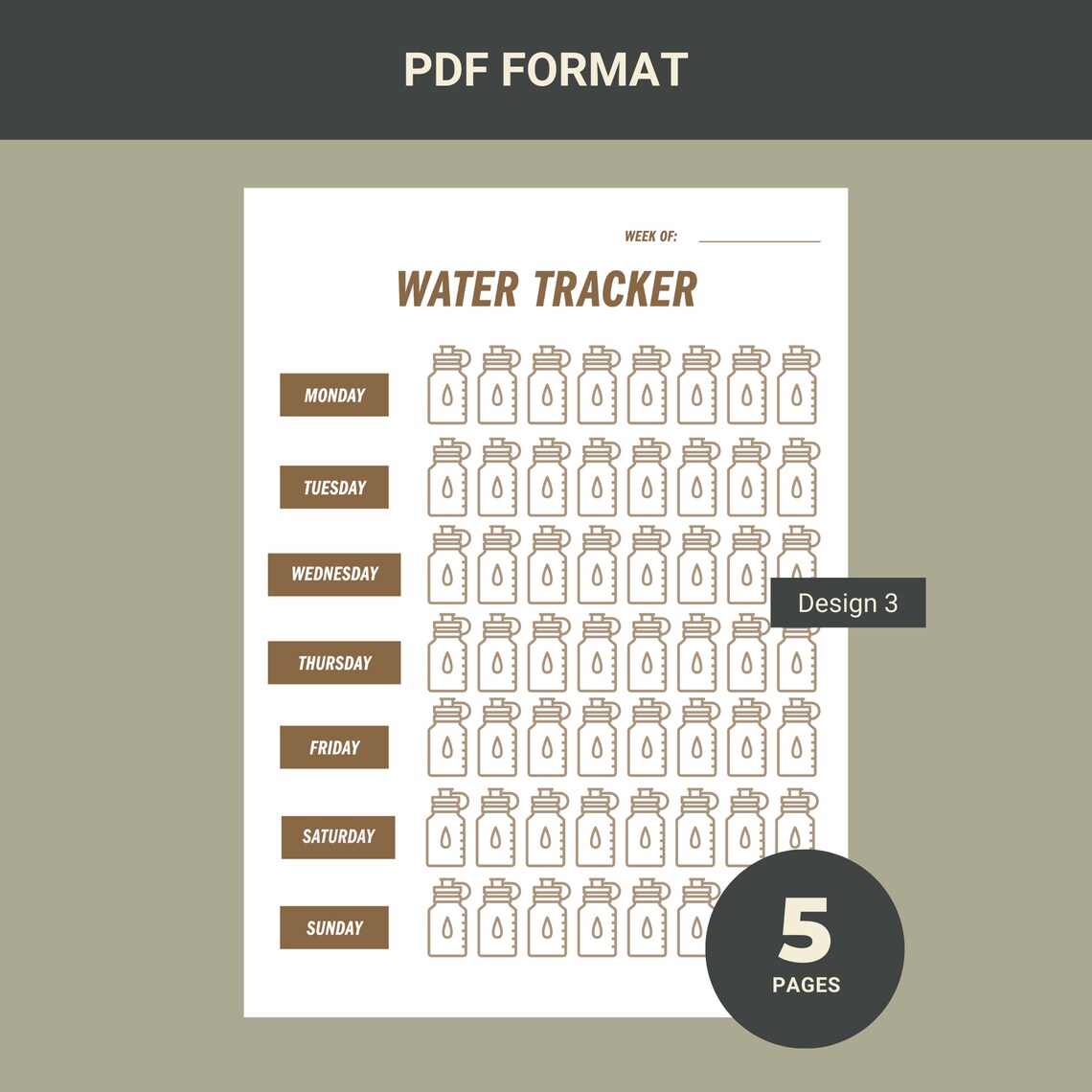 Water Tracker Hydration Reminder Weekly Hydration Tracker Daily ...