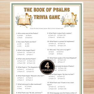 The Book of Psalms Trivia Game Printable – Bible Quiz With Answers ...