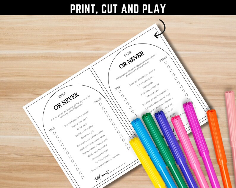Ever or Never Birthday Party Games for Her | Fun Adult Birthday Games ...