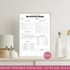 Employee Favorites Survey, Printable Coworker Questions, All About Me ...